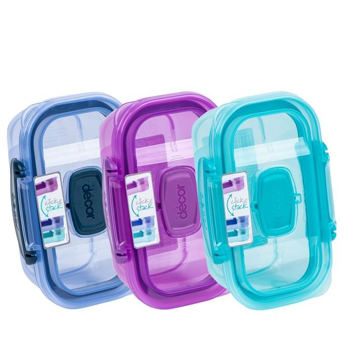 Decor Go Click and Stack Lunch Box Oblong 300ml Click and Stack Lunch ...