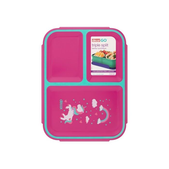 Decor Compact Triple Split Bento Lunch Box 1.4L Triple Split Bento ...