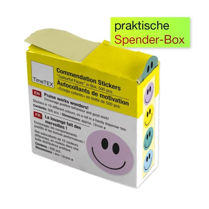 Commendation stickers Colourful faces